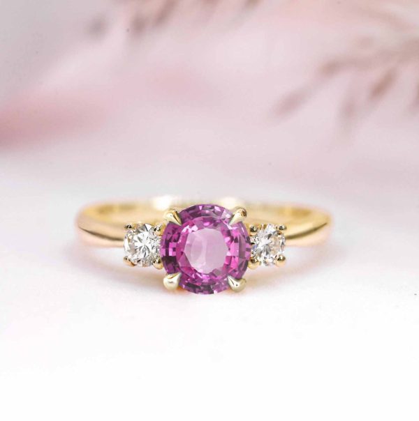 6mm 1.0ct Light Pink Sapphire Ring - DIORAH JEWELLERS