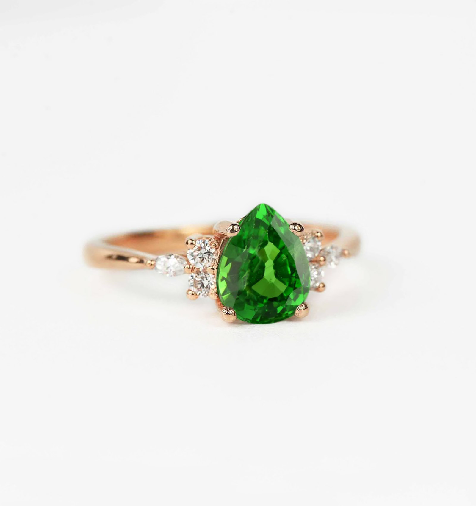 1.52ct Green Tsavorite Engagement Ring - DIORAH JEWELLERS