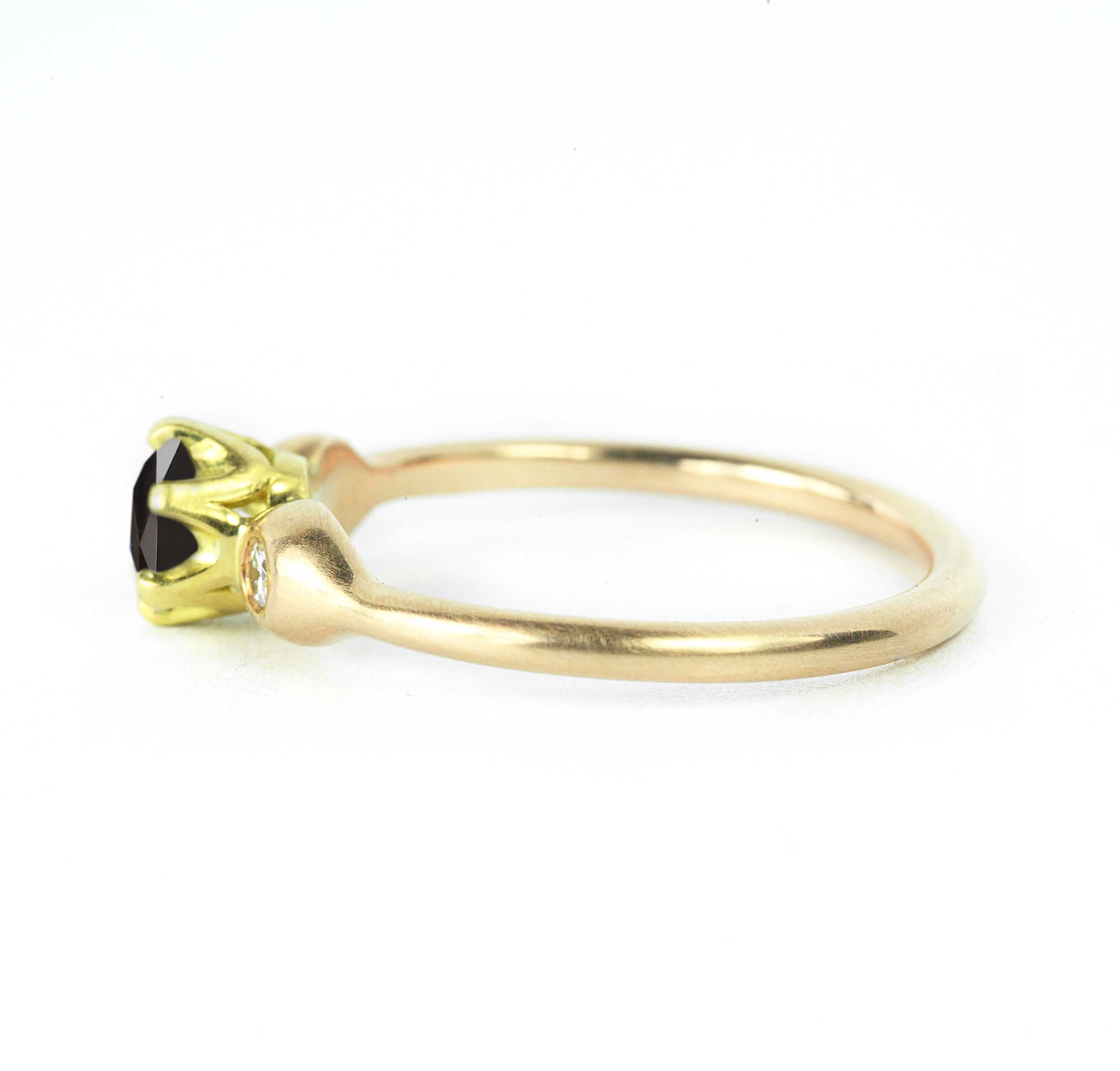 Natural black diamond dainty ring - DIORAH JEWELLERS