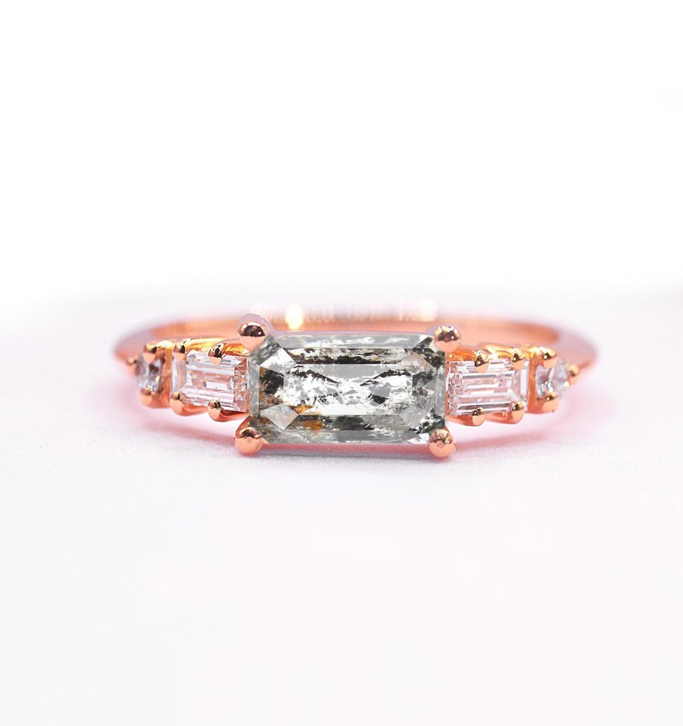 Salt and pepper diamond and baguette diamond ring - DIORAH JEWELLERS