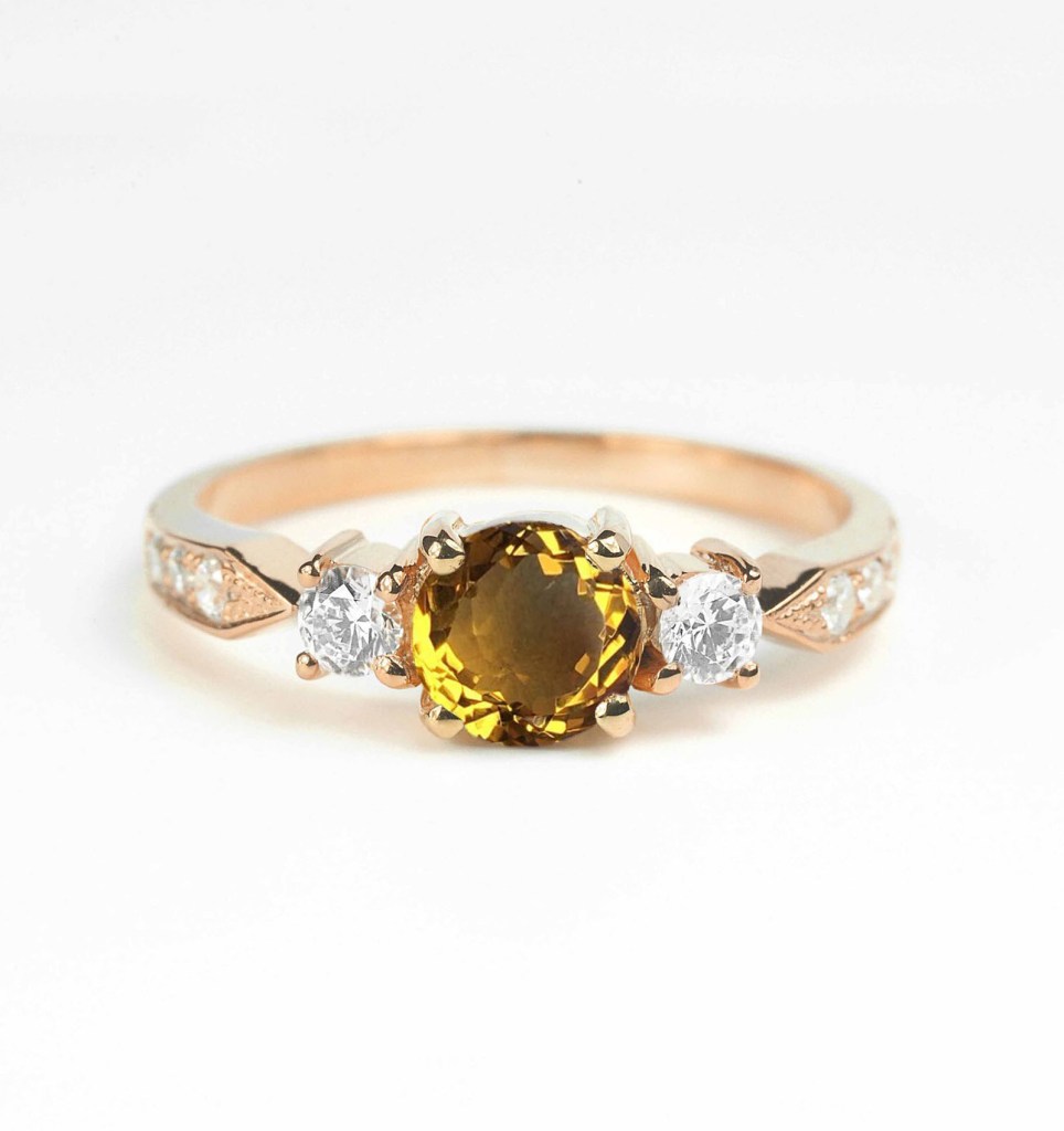 Gothic yellow sapphire ring - DIORAH JEWELLERS