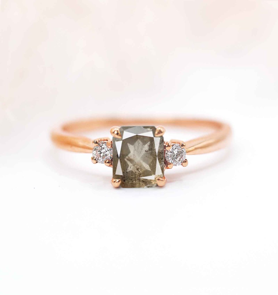Dainty grey diamond ring - DIORAH JEWELLERS