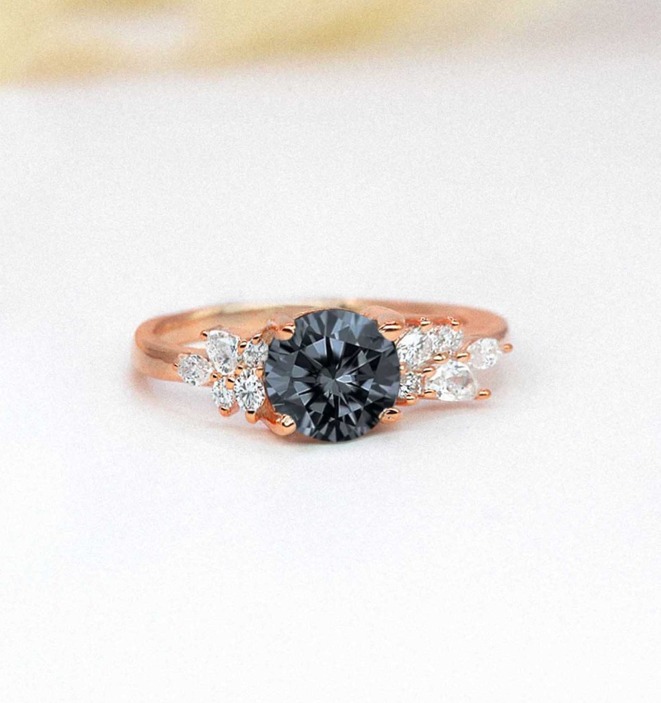 Grey moissanite promise ring - DIORAH JEWELLERS