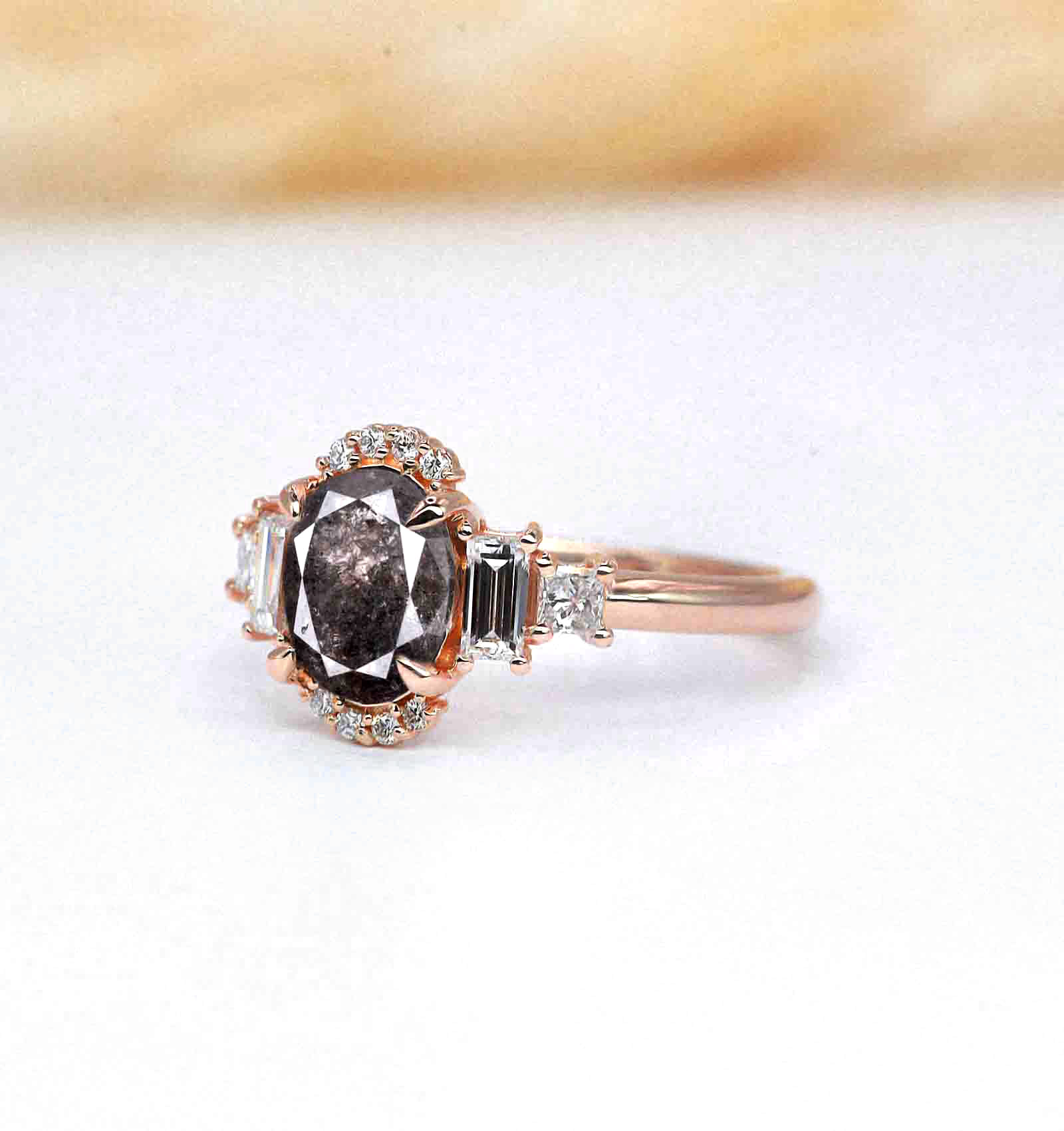 Salt and pepper luxury high ring - DIORAH JEWELLERS