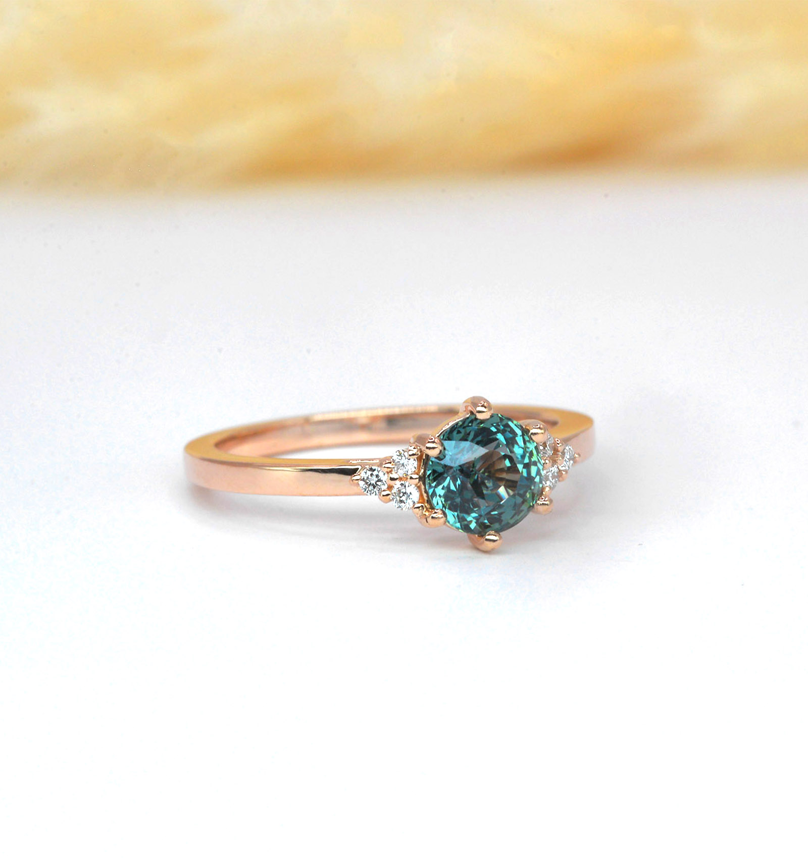 Teal floral cluster ring - DIORAH JEWELLERS