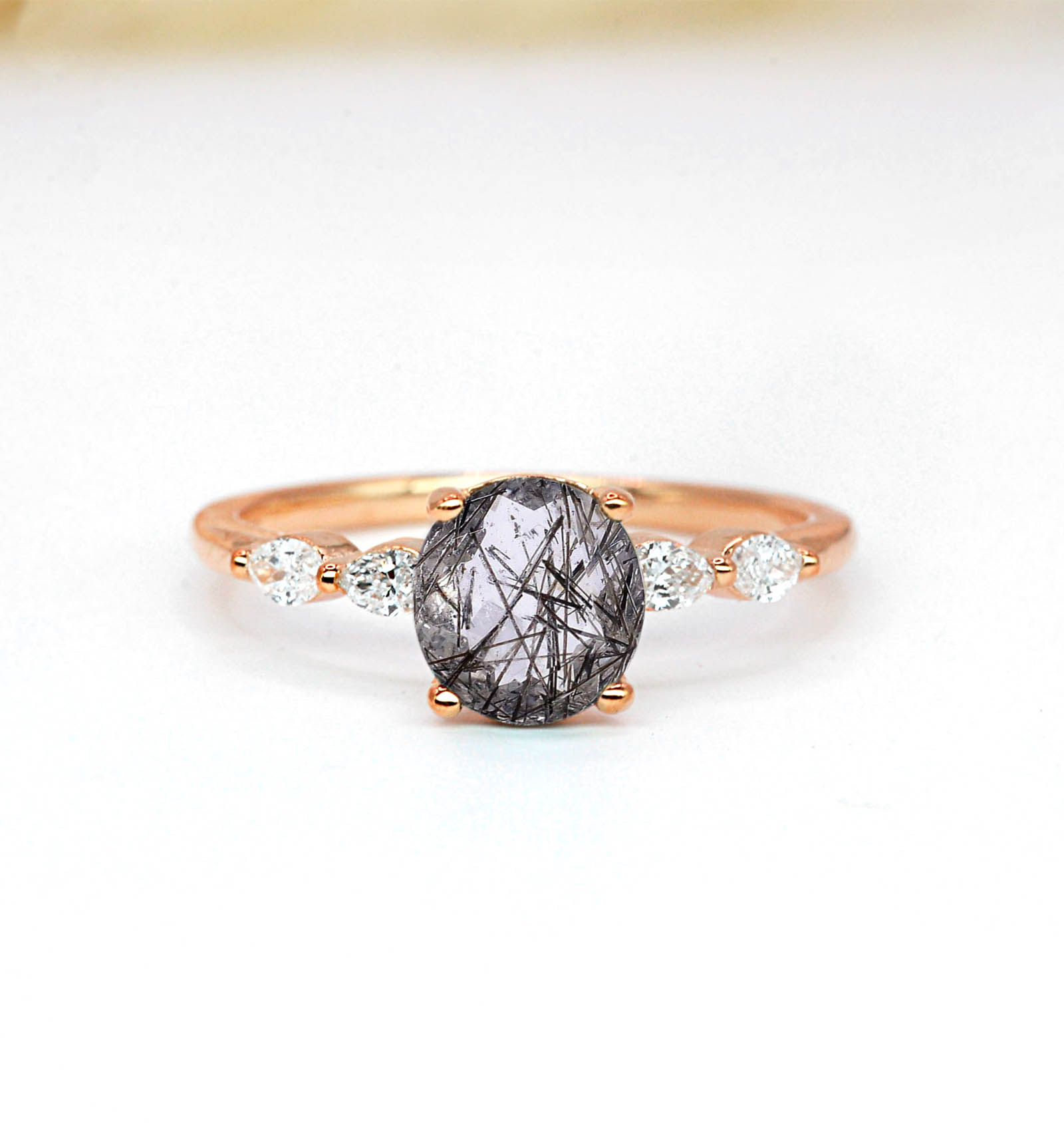 Natural rutile featuring vintage engagement ring - Diorah Jewellers