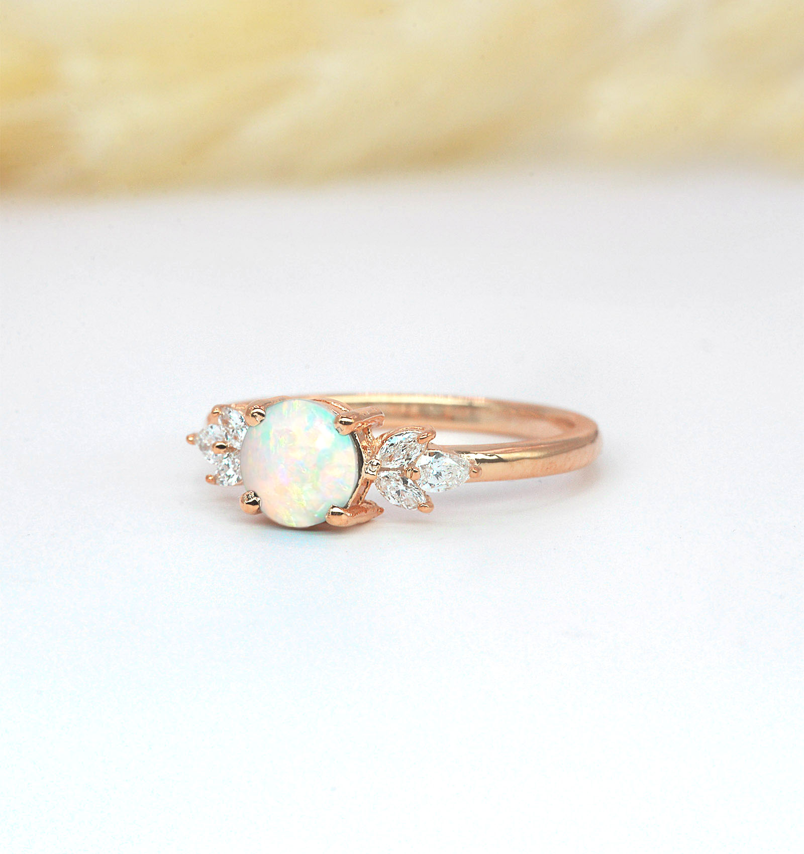 Opal and diamond engagement ring - DIORAH JEWELLERS
