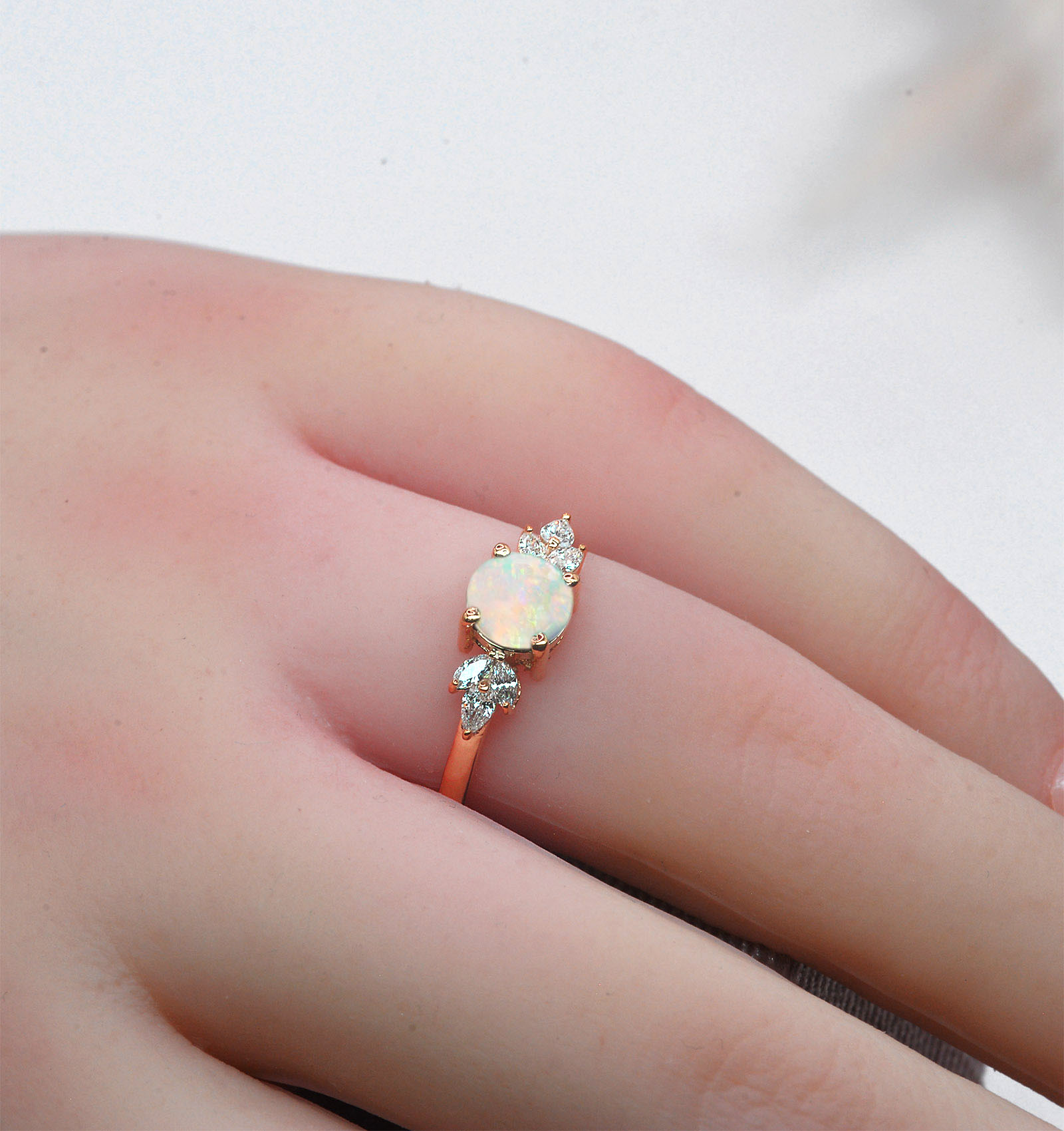 Opal and diamond engagement ring - DIORAH JEWELLERS