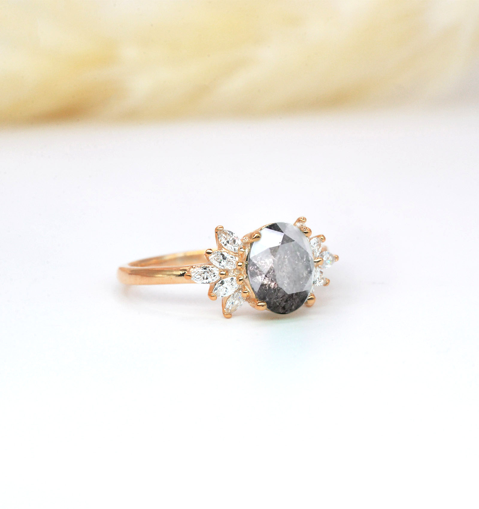 Salt and pepper diamond luxury ring - DIORAH JEWELLERS