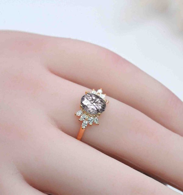 Rutile and diamond high celebrity ring - DIORAH JEWELLERS