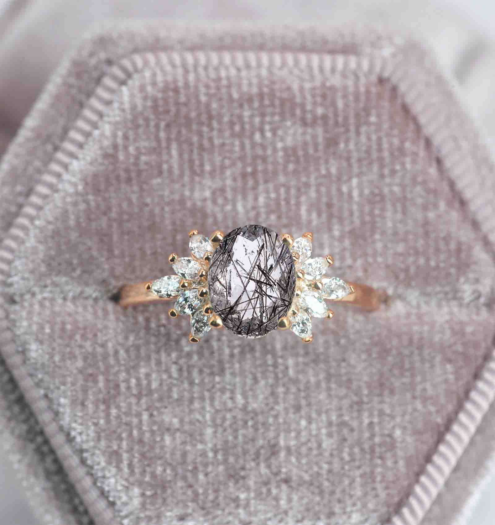 Rutile and diamond high celebrity ring - DIORAH JEWELLERS
